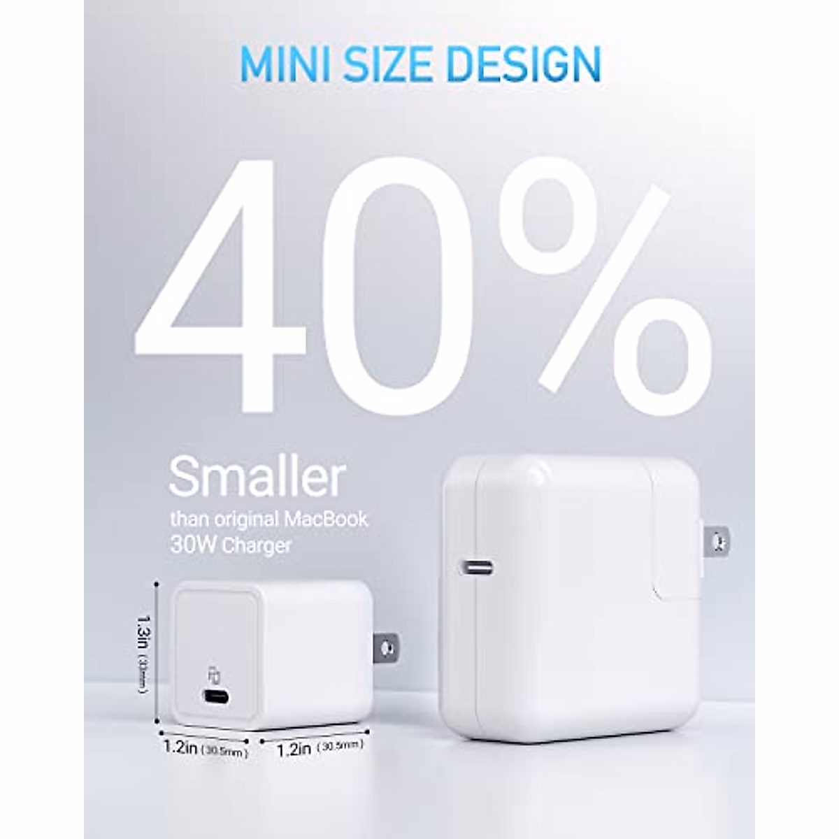 30W USB C Charger, EHO Mini GaN II USB C Wall Charger, Compact PPS Fast Charger Power Adapter Compatible with iPhone 12 13 Pro Max, MacBook Air, Galaxy S22/S21/S20, Note 20/10+, Pixel 6 Pro and More