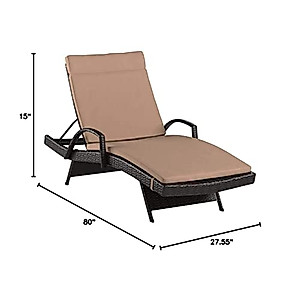 Christopher Knight Home Salem Outdoor Wicker Adjustable Chaise Lounges with Arms, with Cushions, 2-Pcs Set, Multibrown / Carmel