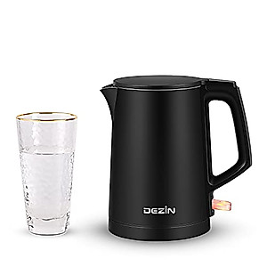 Dezin Electric Kettle, 0.8L Portable Travel Kettle with Double Wall Construction, 304 Stainless Steel Electric Tea Kettle for Business Trip, Small Electric Kettle with Auto Shut-Off (Without Cup)