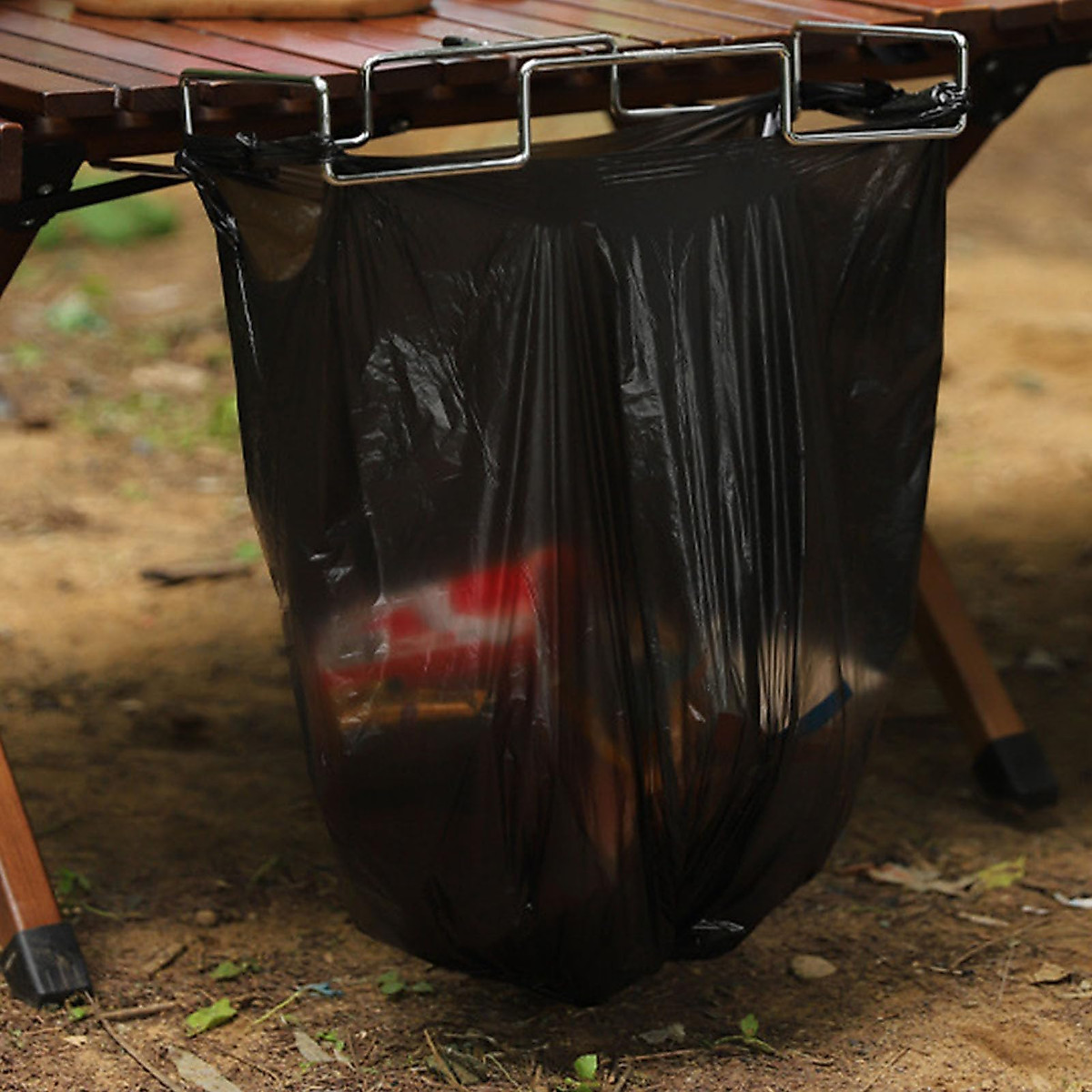 Trash Bag Holder, 2 Pack Stainless Garbage Hanging Bag Holder Trash Can Bracket Table Garbage Rack, Lightweight Table Rack Garbage Bag Hanger for Kitchen BBQ Camping Use Kitchen Clean and Organized