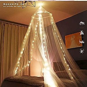 Sublaga Mosquito Net for Bed, Large White Bed Canopy for Girls, Hanging Bed Net, Ideal for Bedroom Decorative, Travel with Storage Bag (Round)