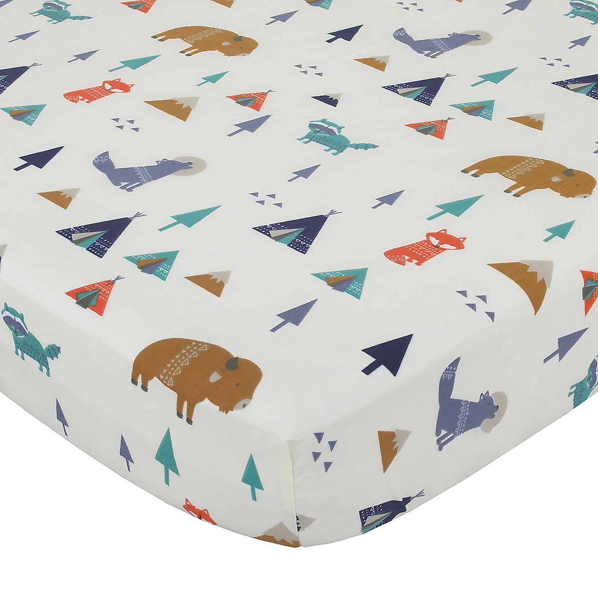 CARTERS Aztec 4 Piece Toddler Bedding Set, Navy, Cream, Orange, Beige