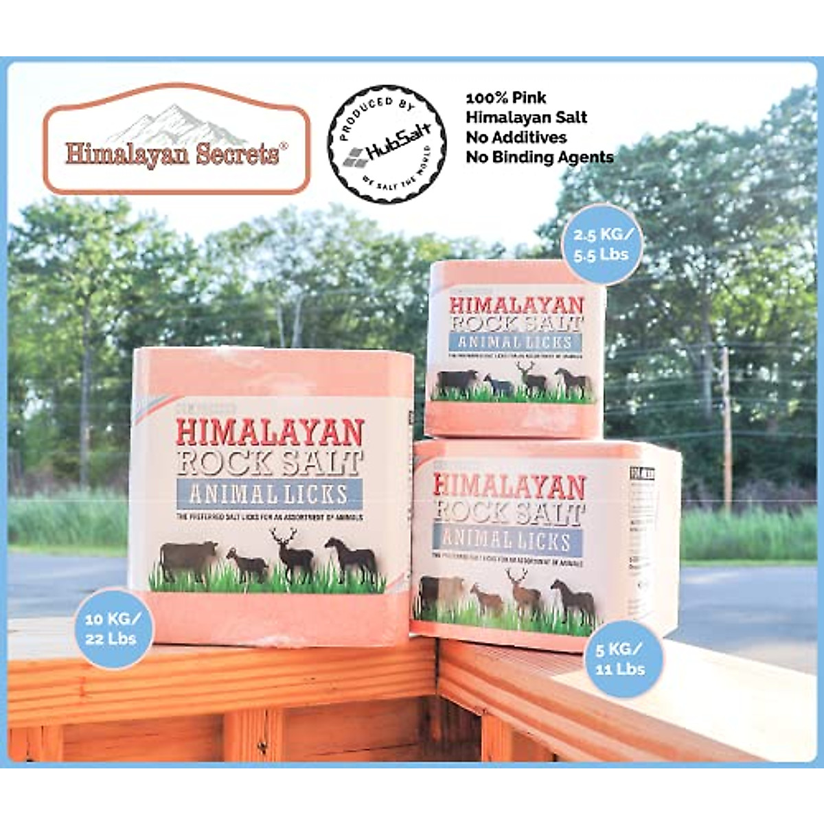 Himalayan Secrets 11LB (5KG) Large Compressed Pink Himalayan Salt Animal Lick Block for Livestock and Wildlife - 100% Pure & Natural Feed Salt - 84 Natural Minerals and Trace Elements