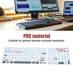 Hilitand Keyboard Stickers for 84-108 Keys Keyboard,JP-608 Universal Desktop Computer Mechanical Gaming Sticker Replacement, Keyboard Keycap Matte Sticker