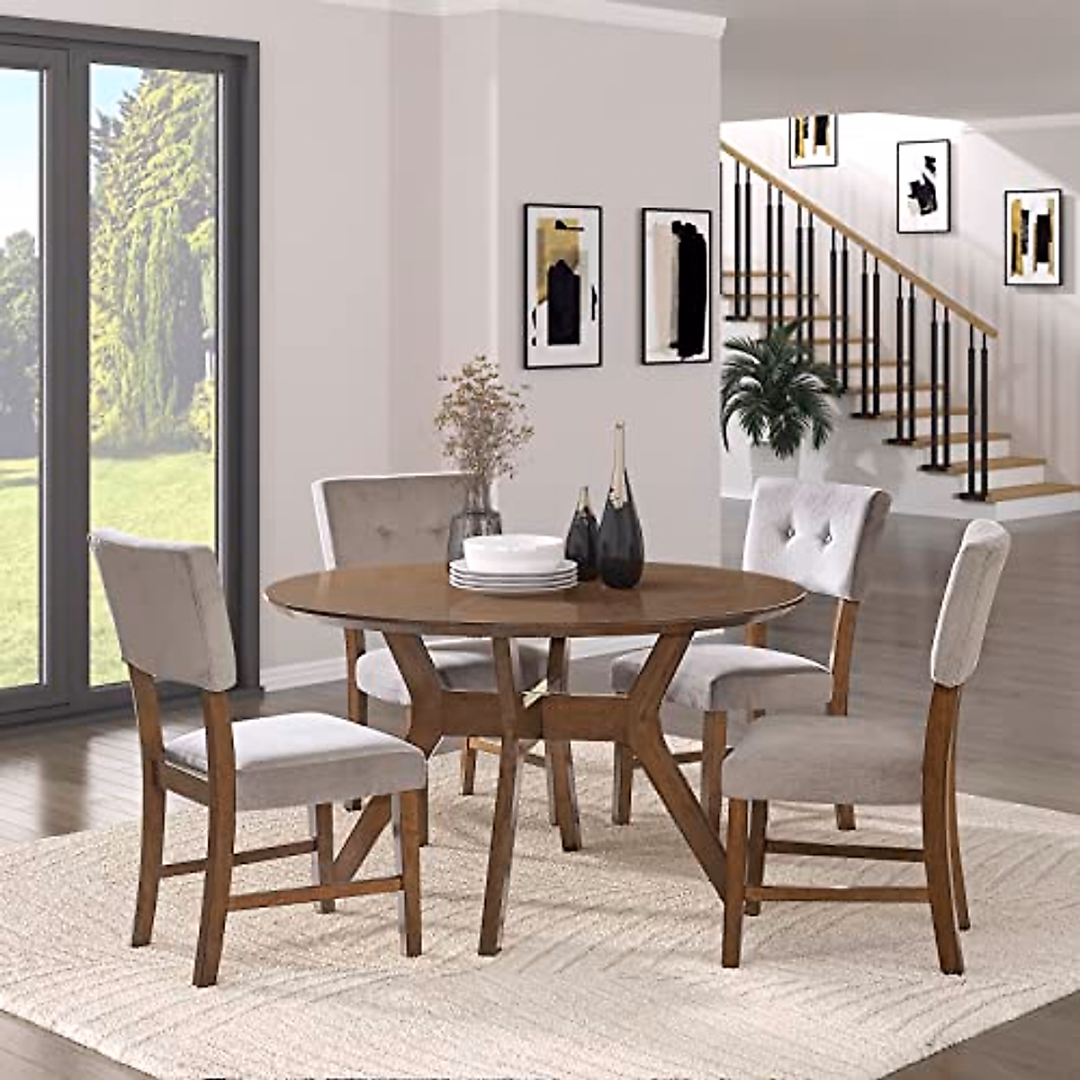 Lexicon Carlo Round Dining Table, Light Oak