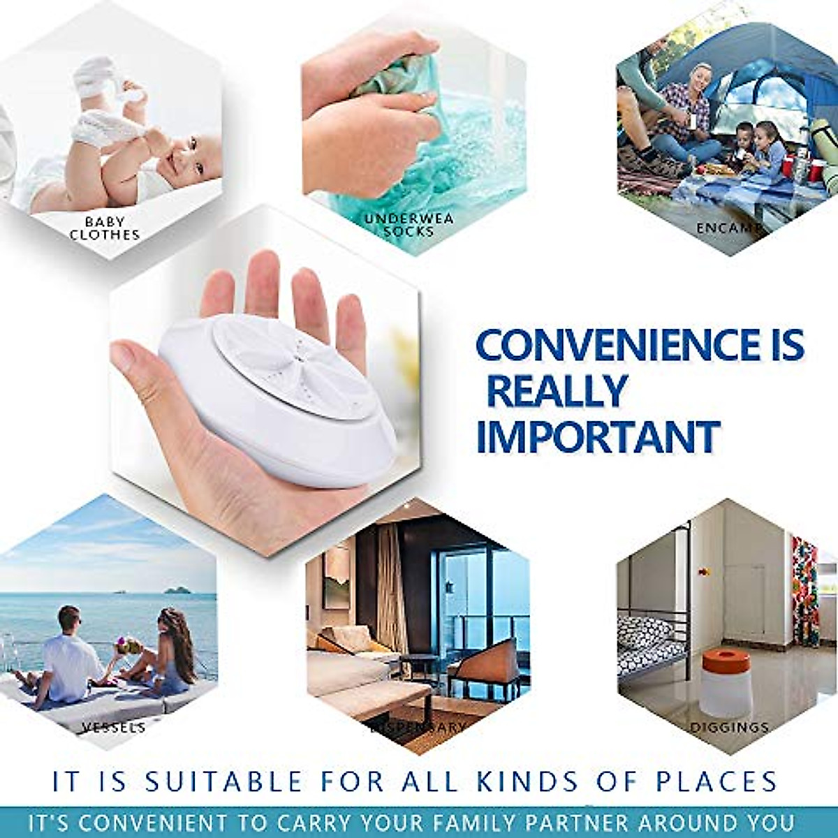 Mini Portable Washer Machine, Small Personal Apartment Rotating Ultrasonic Turbines Washer Usb Automatic Washing Machine For Camping Tourism Rv Dormitory Business Trip (White)