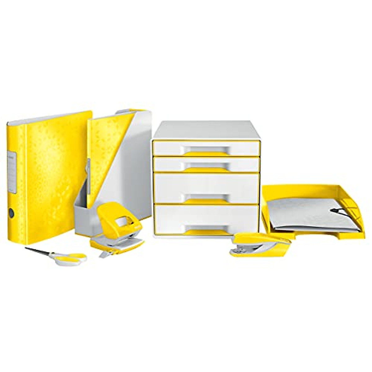 Leitz Medium Storage Cube, Yellow, Click and Store Range, 61090016