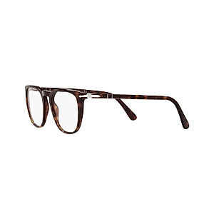 Persol PO3266V Square Prescription Eyewear Frames, Red Havana/Demo Lens, 50 mm
