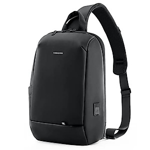 Kingsons Sling Bag Large-Capacity Shoulder Bag Crossbody Bag Casual Chest Bag For Men With USB Charging Port Ipad Cross Bag Anti-Theft Travel Hiking Waterproof,Business Package Accommodates 13.3" PC