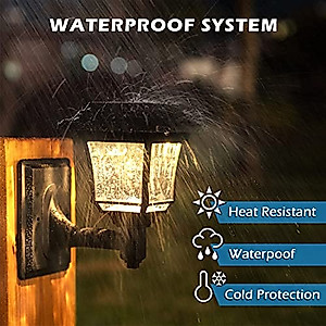 LeiDrail Solar Fence Lights, 4 Pack 2 Mode Solar Lights Outdoor Waterproof Wall Lantern Sconce for Garden Yard Patio Decoration Warm White/Cool White Landscape Lighting