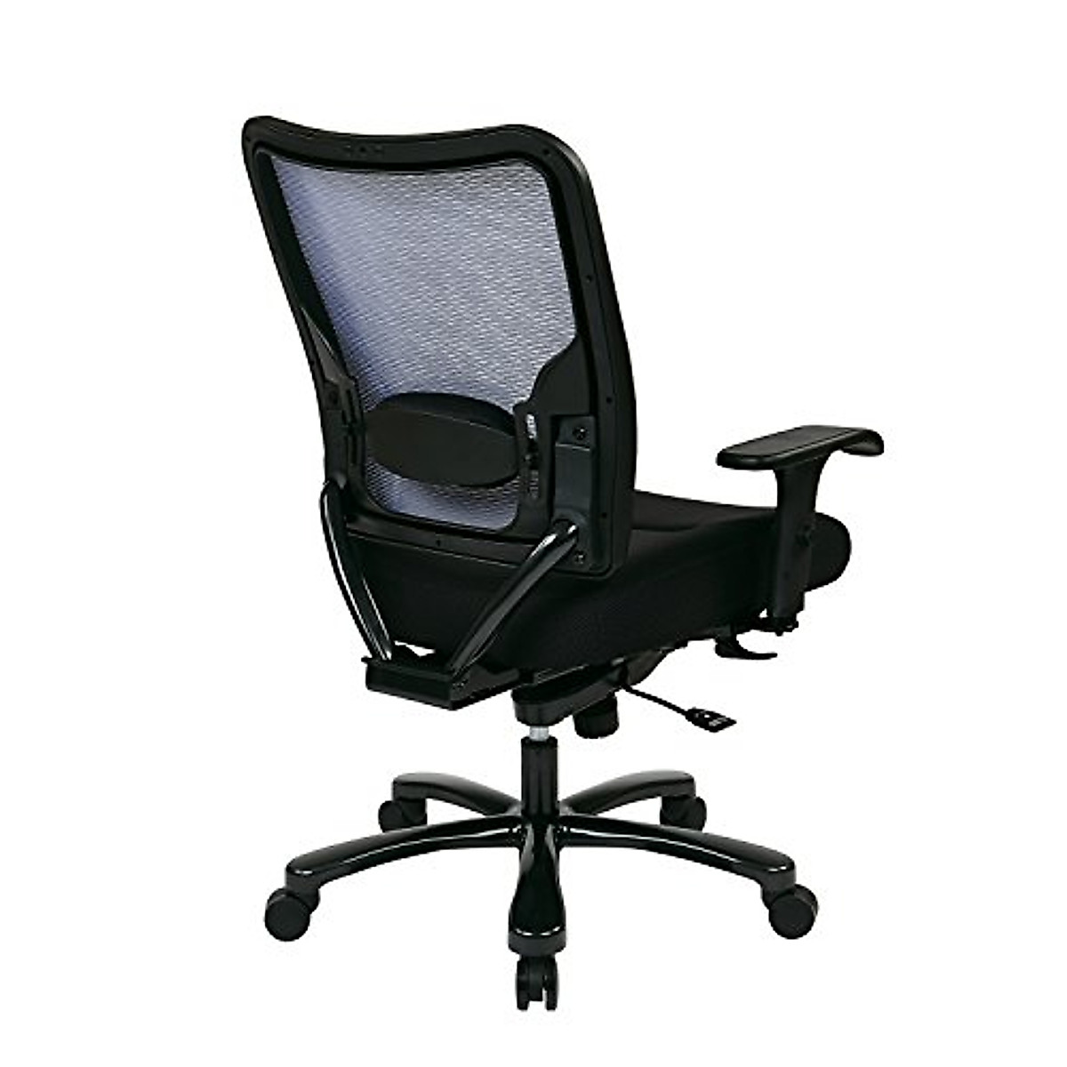 Space Seating 75 Series Air Grid Big and Tall Deluxe Ergonomic Office Chair with Thick Padded Seat and 400 lb. Limit, Black