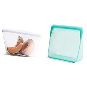Stasher Reusable Silicone Storage Bag, Food Storage Container, Microwave and Dishwasher Safe, Leak-free, 8 Cup & Reusable Silicone Storage Bag, Food Storage Container, Microwave