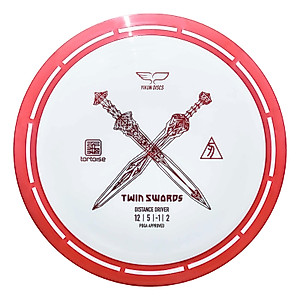 Yikun Professional Disc Golf Twin Swords Tortoise Fruit Line Distance Driver 170-175g Perfect for Outdoor Games and Competition (Red)
