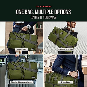 Lucky Travel Duffel Bags 65L, Gym Bag, Travel Bag & Large Duffle Bag for Men, Foldable Overnight Weekender Bags for Women & Men with Adjustable Shoulder Strap, Loden Green