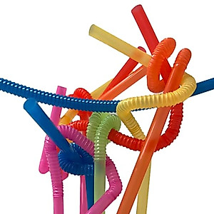 Individually Wrapped Super Bendy Straws (Neon, 250)
