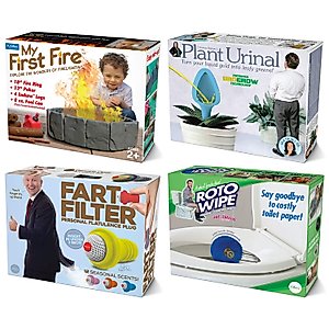 Prank Pack Prank Gift Box Bundle Set 1, 4 Unique Gift Boxes, Wrap Your Real Present in a Funny Authentic Prank-O Gag Present Box, Medium-Sized Novelty Gifting Box for Pranksters
