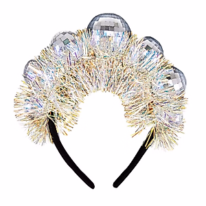 GFLPO Disco Ball Headband,Disco Headband,Vintage Disco Ball Headpieces,Disco Ball Head Boppers,70s Headbands for Women,Birthday Headband Birthday Crown,2025 New Years Eve Party Costume Accessory