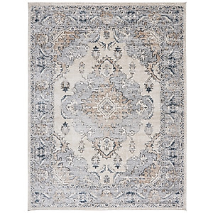 SAFAVIEH Oregon Collection Area Rug - 9' x 12', Beige & Grey, Oriental Distressed Design, Non-Shedding & Easy Care, Ideal for High Traffic Areas in Living Room, Bedroom (ORE898B)