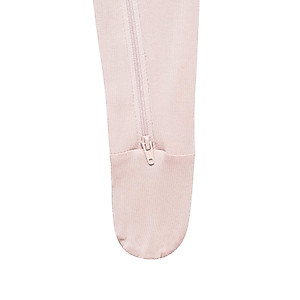 KYTE BABY Unisex Zipper Closure Footies, Rayon Made From Bamboo (6-12 Months, Blush)