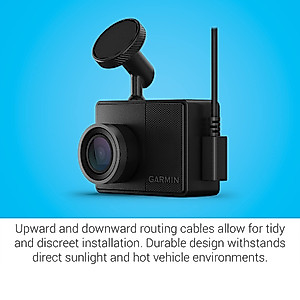 Garmin Dash Cam 57, 1440p, 140-degree FOV, Remotely Monitor Your Vehicle While Away with New Connected Features, Voice Control, Compact and Discreet, Includes Memory Card and Signature Series Cloth
