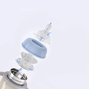 POTATO Baby Thermos Cup Water Bottle for Kids Stainless Steel Sippy Cup with 3 Kinds of Lids,Keeps Cold for 8 Hours 8 oz, Blue