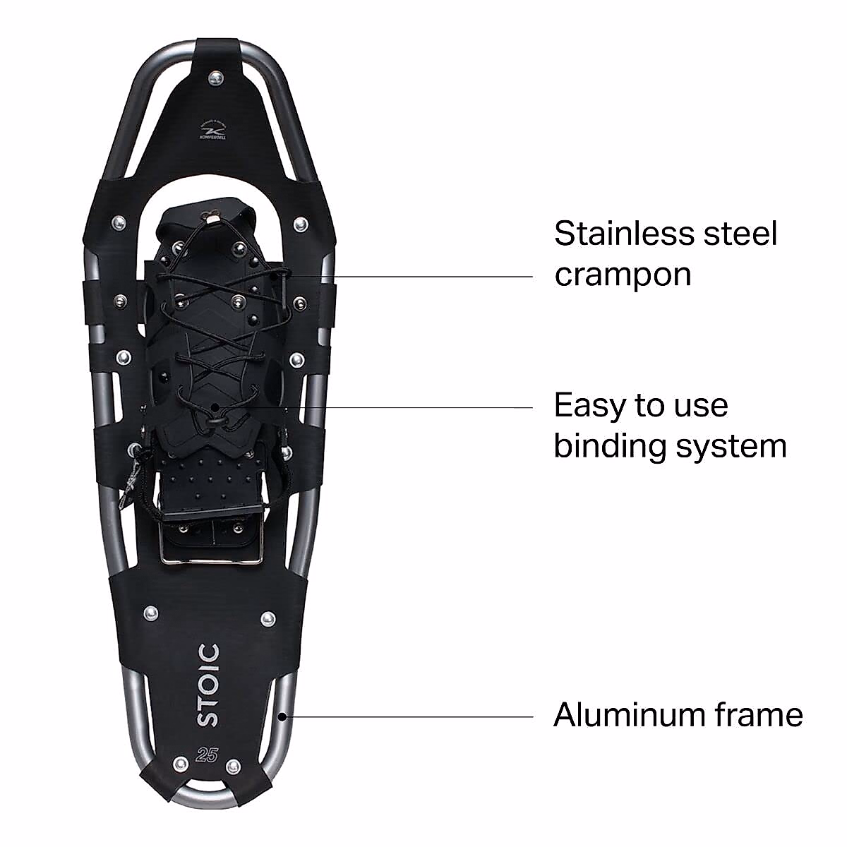 25in Snowshoes, Stoic Gray, One Size