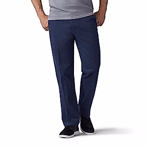 Lee Men's Extreme Motion Flat Front Regular Straight Pant Navy 30W x 30L