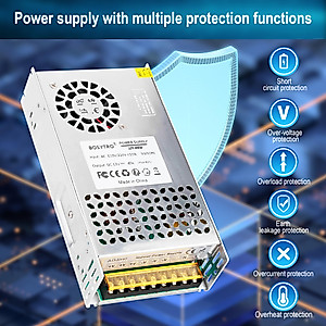 BOSYTRO 12V 50A 600W DC Switching Power Supply, Universal Regulated Switching AC110V/220V (SMPS), 12 Volt Power Supply for LED Strip Light, CCTV Camera Security System,Computer Project