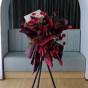 HYSSINOWRAP 40 sheets 4 colors Double sided color packaging flower wrapping paper gift wrapping paper DIY gift wrapping paper 23.6X23.6 Inch (007) (1-RED AND BLACK SERISE)