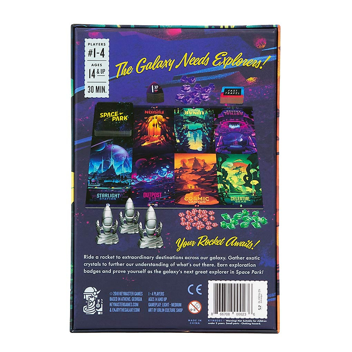 Keymaster Games Space Park, a Family stategy Game About Exploring National Parks in Space