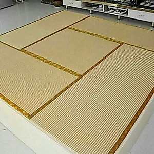HUAWELL Japanese Traditional Interior Igusa Unit Tatami 1 Inch Thickness (Light Yellow, 80cm*80cm)