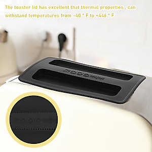 Toaster Cover, 2 Pcs Silicone 2 Slice Toaster Lid Toaster Appliances Top Cover Bread Maker Dust Cover Sandwich Machine Part Accessories (Black)