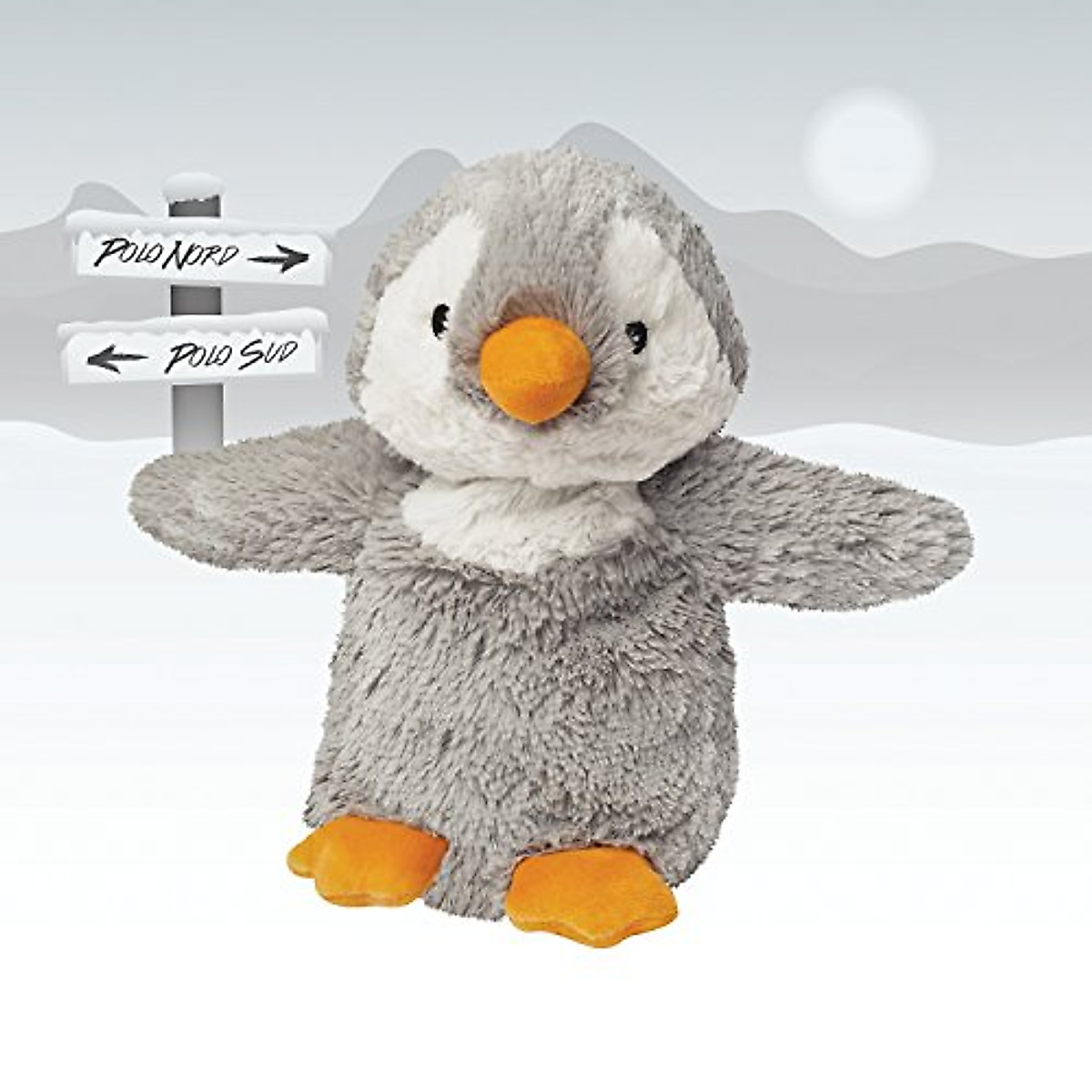 Intelex Warmies Microwavable French Lavender Scented Plush Grey Penguin, 5.91 x 5.91 x 9.84 inches