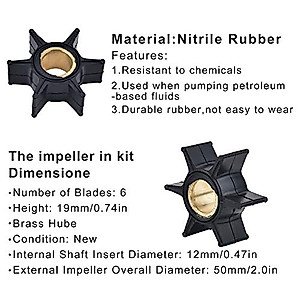 BDFHYK 393630 Water Pump Impeller Repair Kit with Housing for Johnson Evinrude, 2-Stroke(20,25,30,35 Hp) Outboard Engines Replace 393630,0393630,Sierra 18-3382