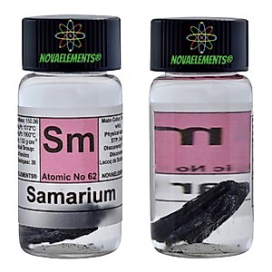 Samarium Metal Element 62 Sample Sm, Pure 1 gram 99,99% Inside Labeled Glass Vial