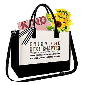 GevGuxLuo Retirement Gifts for Women 2024, Coworker Gifts Going Away Gift Leaving Gift Farewell Gift for Coworker Colleague Boss Leader Friends -Funny Tote Bag Gift for Coworker
