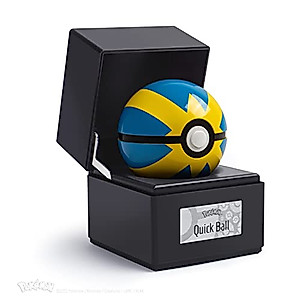 The Wand Company Pokémon Poké Ball Authentic Replicas - Realistic, Electronic, Die-Cast Poké Ball with Display Case Light Features (Quick Ball)