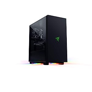 Razer Tomahawk ATX Mid-Tower Gaming Case: Dual-Sided Tempered Glass Swivel Doors, Ventilated Top Panel, Chroma RGB Underglow Lighting, Built-in Cable Management, Classic Black