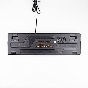 Gaming Keyboard with Customizable RGB Backlight, Tactile & Clicky Blue Switches, 104-Key Anti-Ghosting Wired Keyboard with Surround Lighting, Steel Body for PC and Laptop