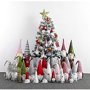 Christmas Tree Hanging Gnomes Ornaments Set of 10, Swedish Handmade Plush Gnomes Santa Elf Hanging Home Decorations Holiday Decor