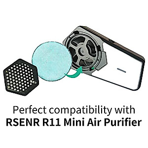 Ruishenger Filter compatible with Rsenr R11 Filter,Personal Wearable Air Purifiers Filter, Two Inner Filters,Filve Fan Filters