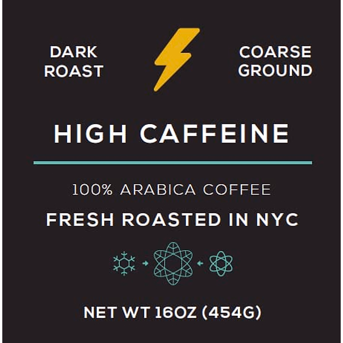 Cold Brew Coarse Ground Coffee, High Caffeine Blend, Dark Roast, 1 LB, Extra Strong, Cold Brewing & French Press