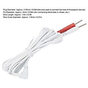 Sonew 10pcs TENS Wire Cable, 2.35mm 1.8m 2?in?1 Pin Type Electrode Lead Wires Cable for TENS Unit Physiotherapy Machine