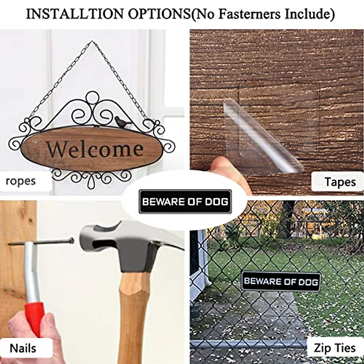 Beware of Dog Sign Aluminum Not Responsible Warning Caution Dog Sign Rust Resistant Weatherproof Sign for Yard Garden Indoor Outdoor Use, 3 x 12 Inch