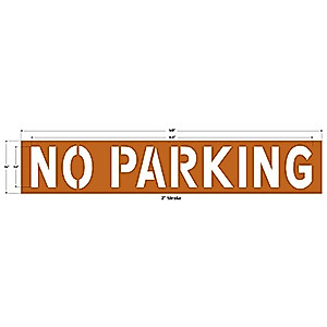 APS 12" FIRE LANE NO PARKING Stencil for Parking Lot | Parking Lot Stencils for Painting | Reusable No Parking Fire Lane Pavement Stencils for Parking Lot Markings | Made in USA w/Recycled Cardboard