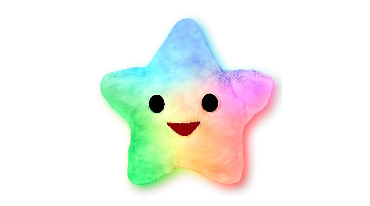 Happy Star Light Up Pillow - Color Changing LED Kids Decor