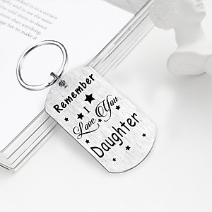 Resdink Daughter Keychain Gifts - to My Dear Daughter, I Love You Daughter Birthday Key Chain, Best Graduation Gifts for Our Daughter Proud of Daughter Teen Girl, Christmas Gifts for Adult Daughter