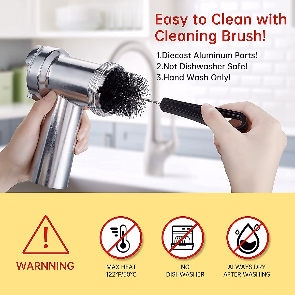 AMZCHEF Slow Masticating Juicer Bundle with Meat Grinder Attachment,Cold Press Juicer With Silent Motor and Reverse Function,with Sausage Stuffer Tubes and Grinding Plates