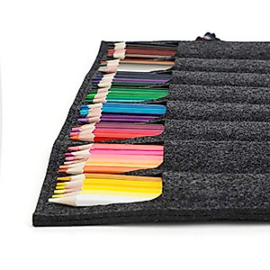 PACMAXI Pencil Holder Organizer 8 Slot, Felt Pencils Storage Organizer for Travel Drawing, Pencil Storage Case, Best Gift for boy, Boyfriend, student, kids. (No Pencil Included