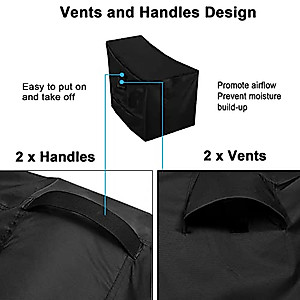 WOMACO Snow Blower Cover Heavy Duty Waterproof Two Stage Snow Thower Cover Snowblower Protector Shield for Universal Electric 2 Stage Snow Machine (47" L x 33" W x 45" H, Black)